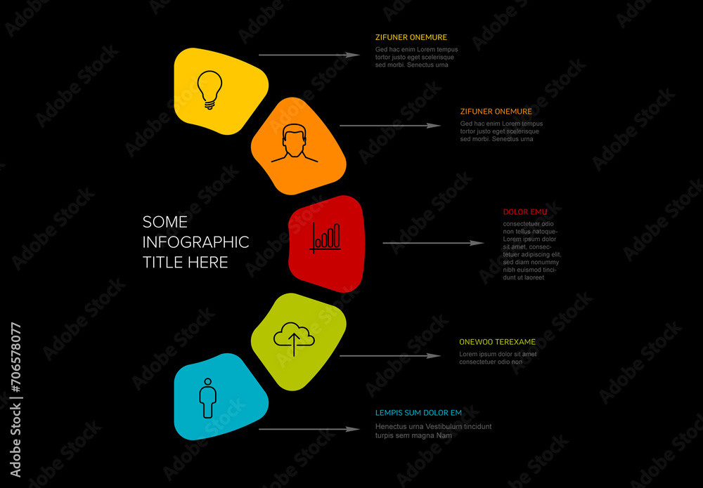 Vector dark side simple multipurpose Infographic five elements template ...