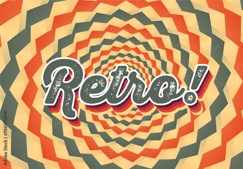 Retro text template (graphic style) with vintage spiral background ...