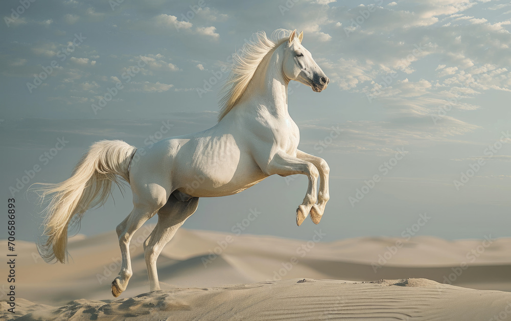 Beautiful horse galloping, running stallion poster idea Stock ...