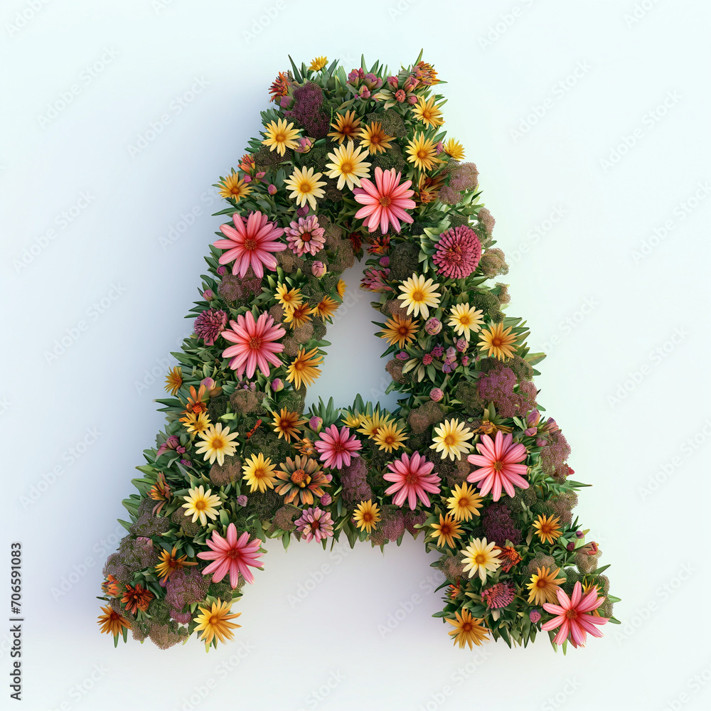 Floreal Letter "A" Stock Illustration | Adobe Stock