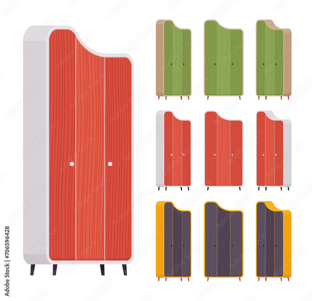 Storage bright cabinet with two doors big set. Kitchen pantry, dining ...