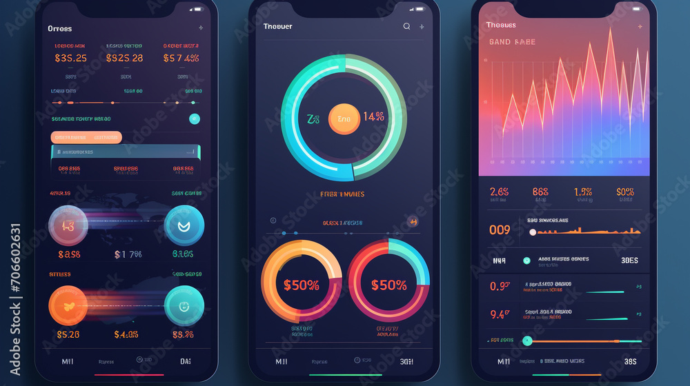 Personal Finance App Interface with Graphs A personal finance mobile ...