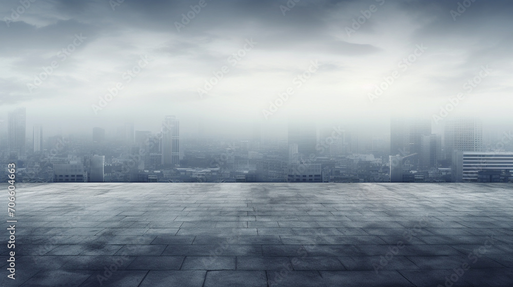 Foggy Rooftop with Concrete Texture An image of a foggy rooftop with a ...