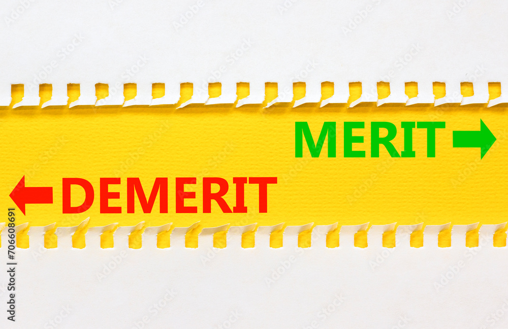 Demerit or merit symbol. Concept word Demerit or Merit on beautiful ...