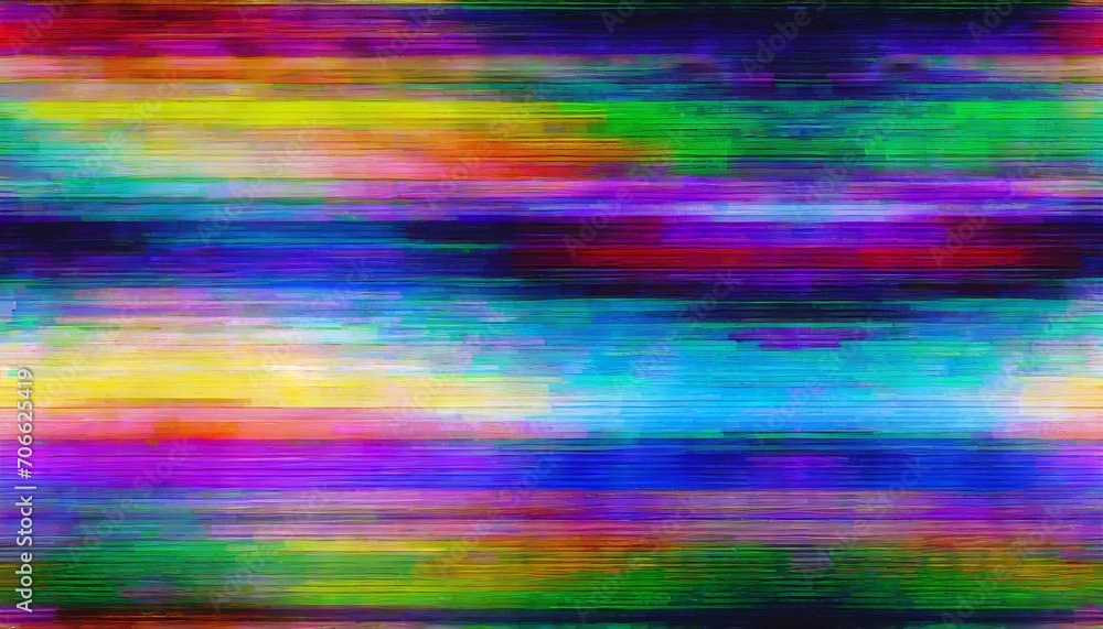 seamless retro colorful rainbow vhs scanlines or tv signal static noise ...