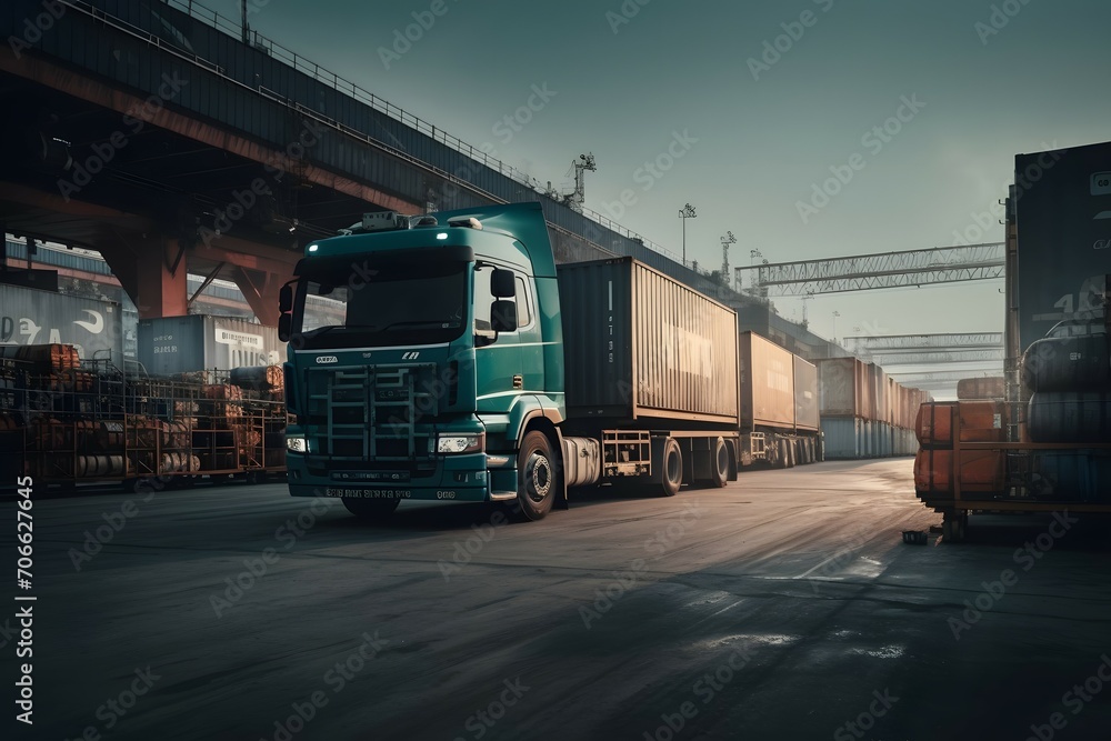 Foto de Logistic business, import export shipping, ighly detailed ...