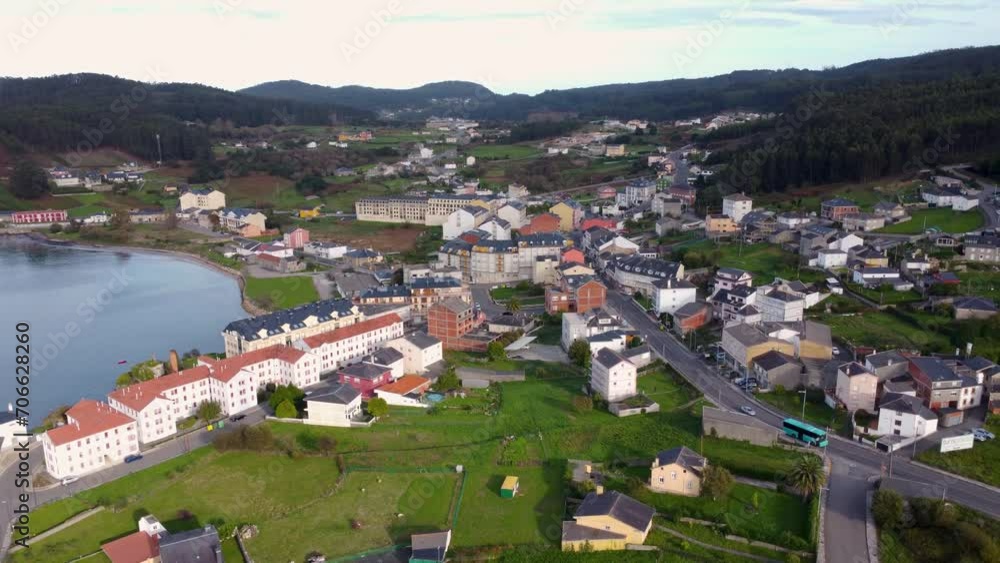 Beautiful aerial landscape in North of Spain, Galicia. Typically costal ...