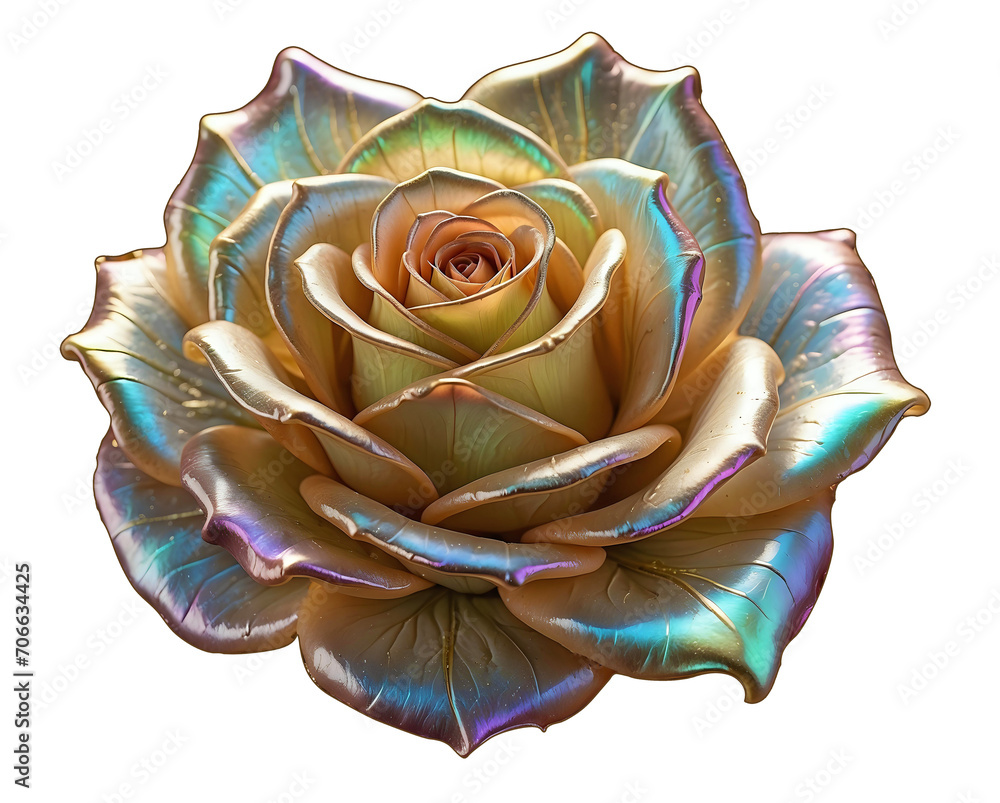 Iridescent Rose in Full Bloom. A stunning image of a single rose with a ...