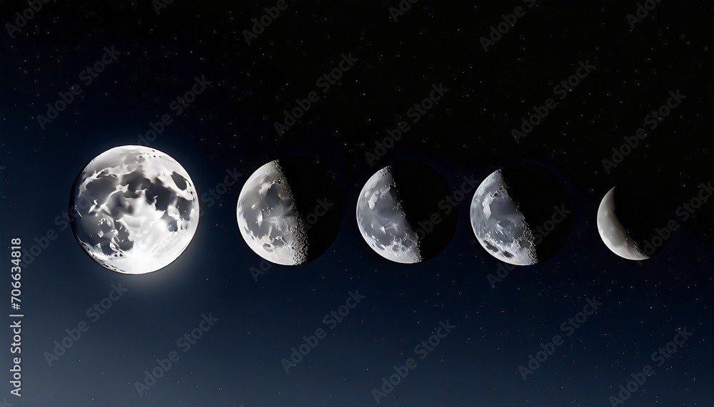 phases of the moon waxing crescent first quarter waxing gibbous full ...