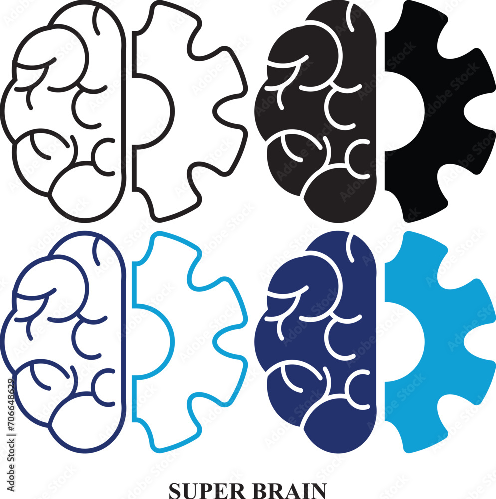 Super Intelligent Artificial intelligence black & white and colorful ...
