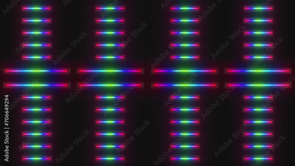 This stock motion graphic video of 4K Rainbow Neon Pattern with gentle overlapping curves on ...