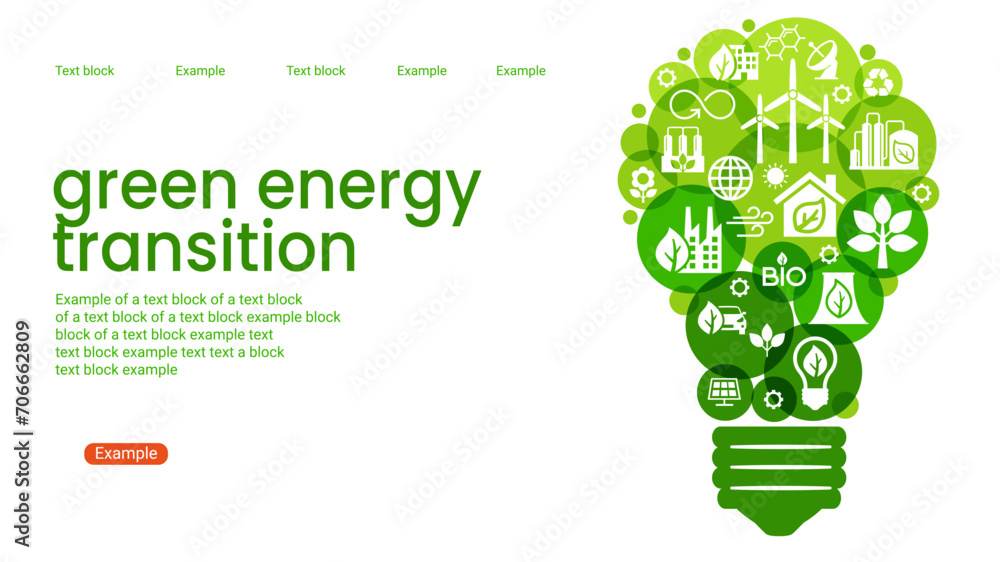 Alternative clean energy. Transition to environmentally friendly world ...