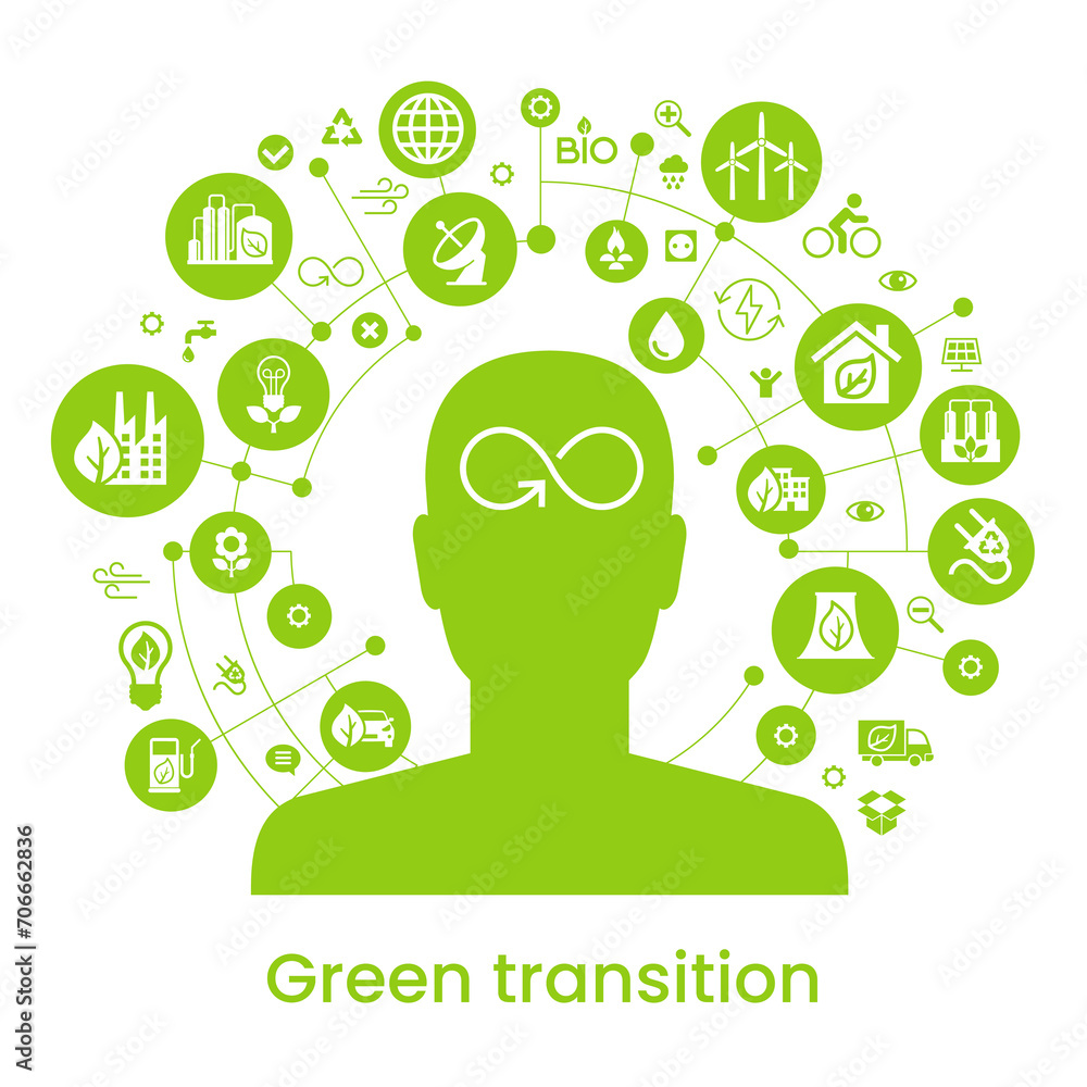 Alternative clean energy. Transition to environmentally friendly world ...