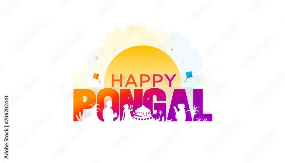 Vector design of Happy Pongal post creative concept. Pongal is a Tamil ...