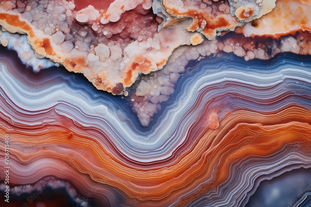 Mineral Formation: Smooth Gradient Surface of Agate Rock, Geological ...