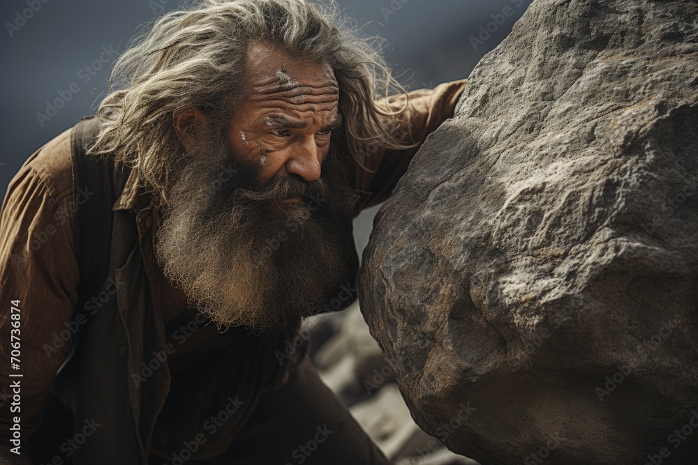 Sisyphus is pushing a rock up a mountain. The enduring symbolism of ...