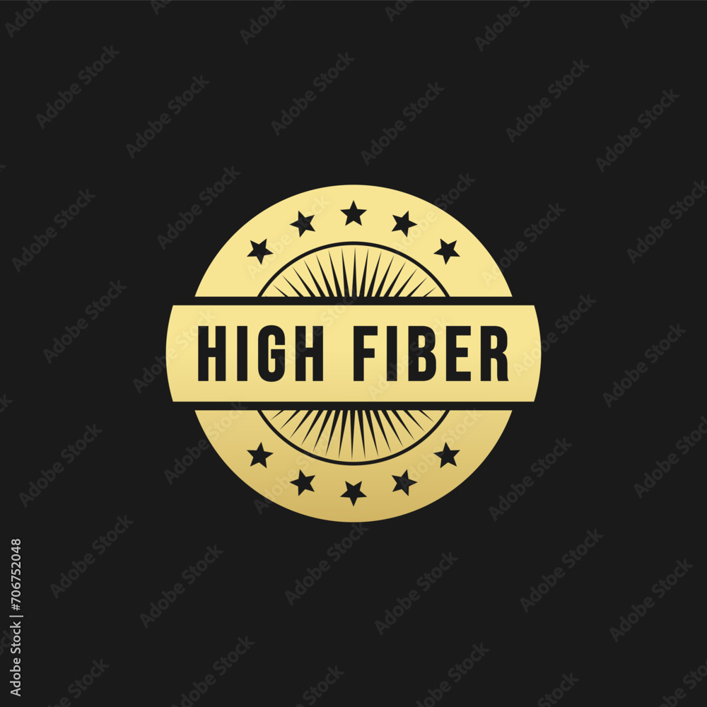 High fiber label or high fiber stamp vector isolated. High fiber label ...