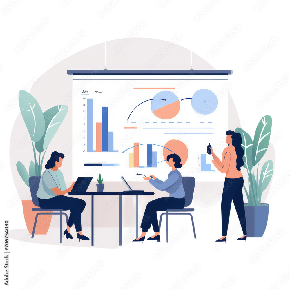 illustration showing a group of people communicating., isolated on ...