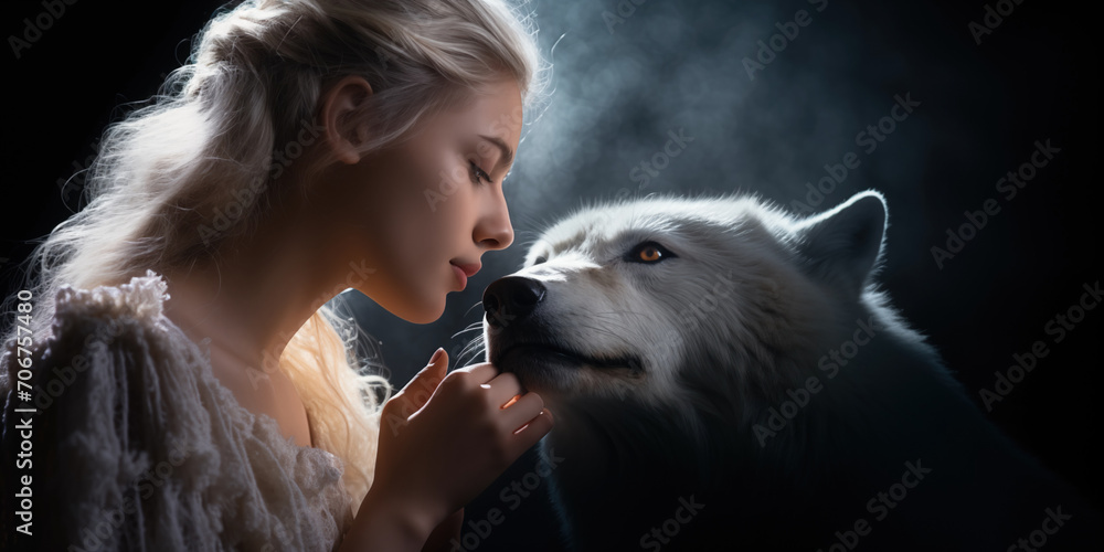 Young woman and wolf. A Young Explorer and Her Wolf Share a Magical Connection, Unveiling a YA ...