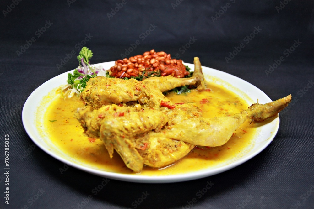 Balinese Indonesian food, Ayam Betutu. Whole chicken filled with ...