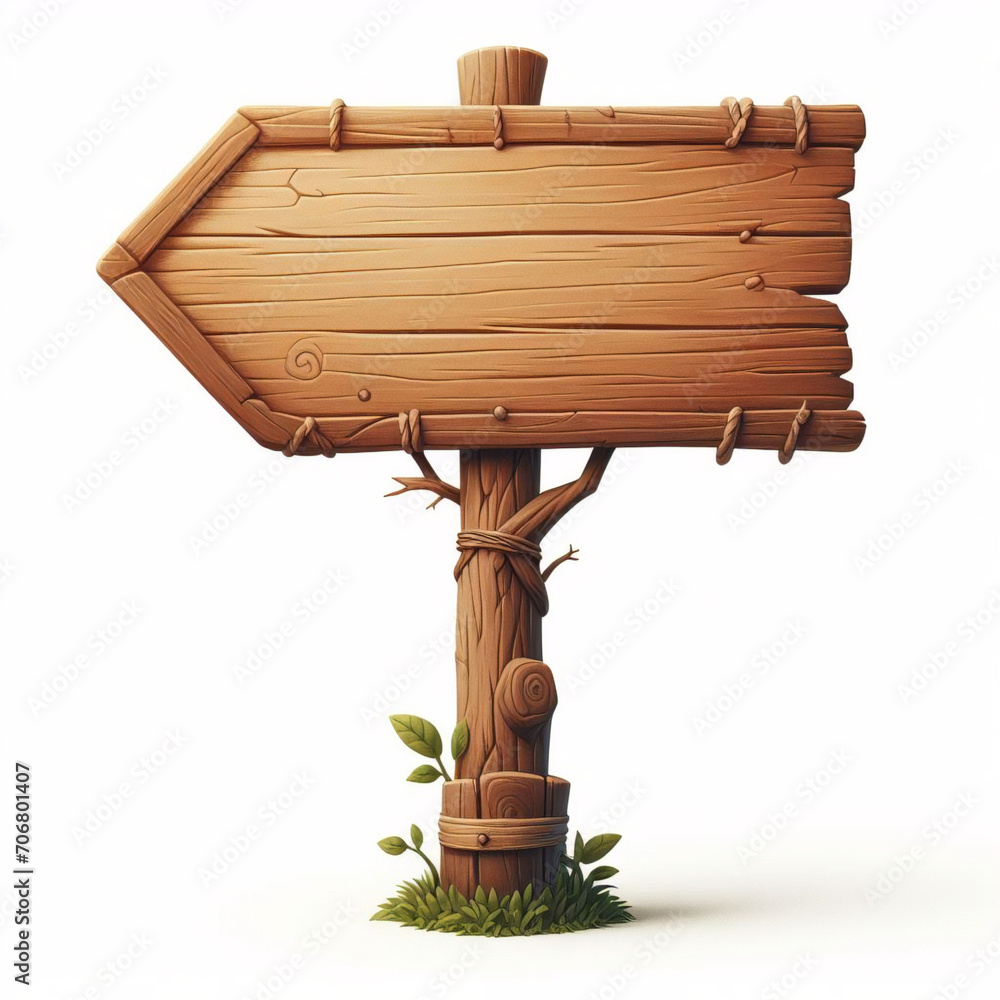 Blank empty wooden rustic signage sign board signpost post wood on ...