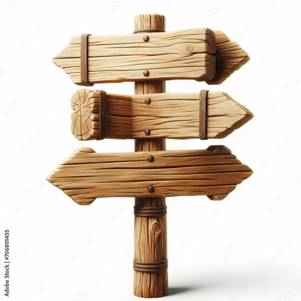 Blank empty wooden rustic signage sign board signpost post wood on ...