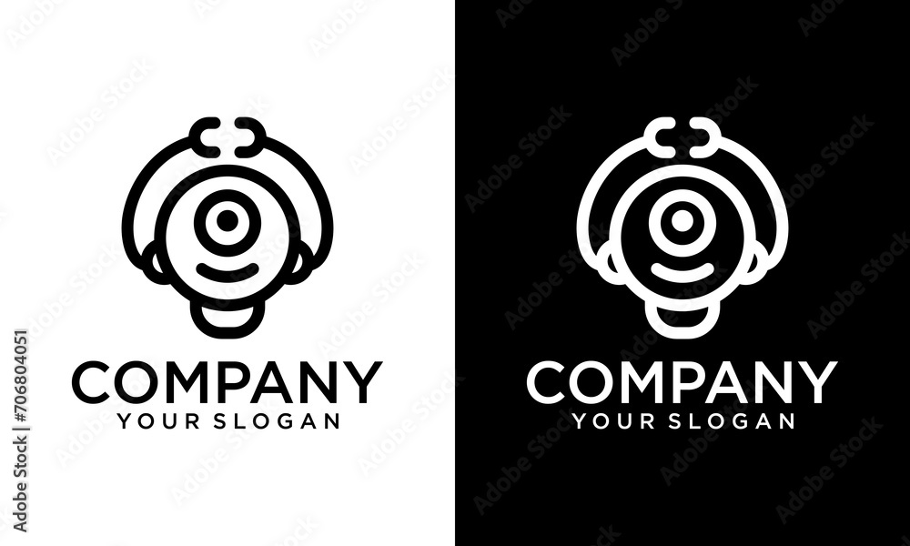 Robot logo design concept. universal robotic logo vector. Stock Vector ...