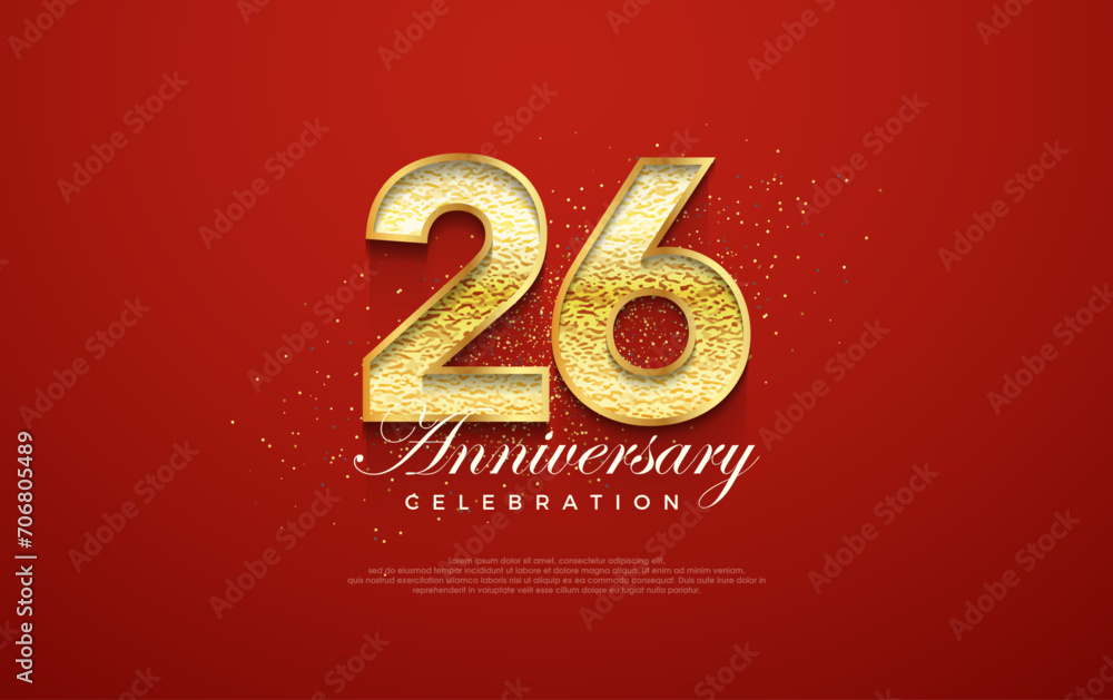 26th anniversary number, for a birthday celebration. premium vector ...
