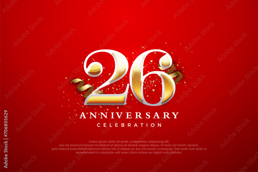 26th anniversary celebration, vector premium elegant and luxurious ...