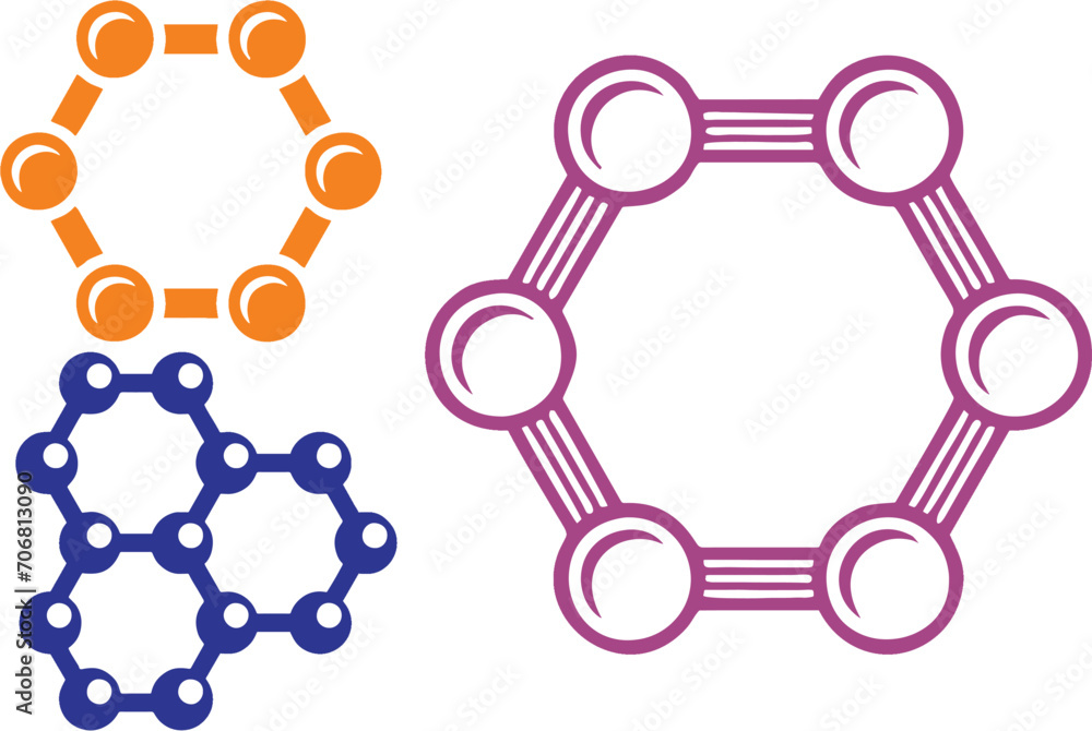 Chemistry and physics objects formation. Cells of solid crystal ...