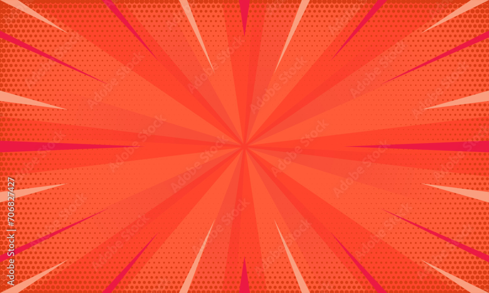 Vector red comic background with halftone Stock Vector | Adobe Stock