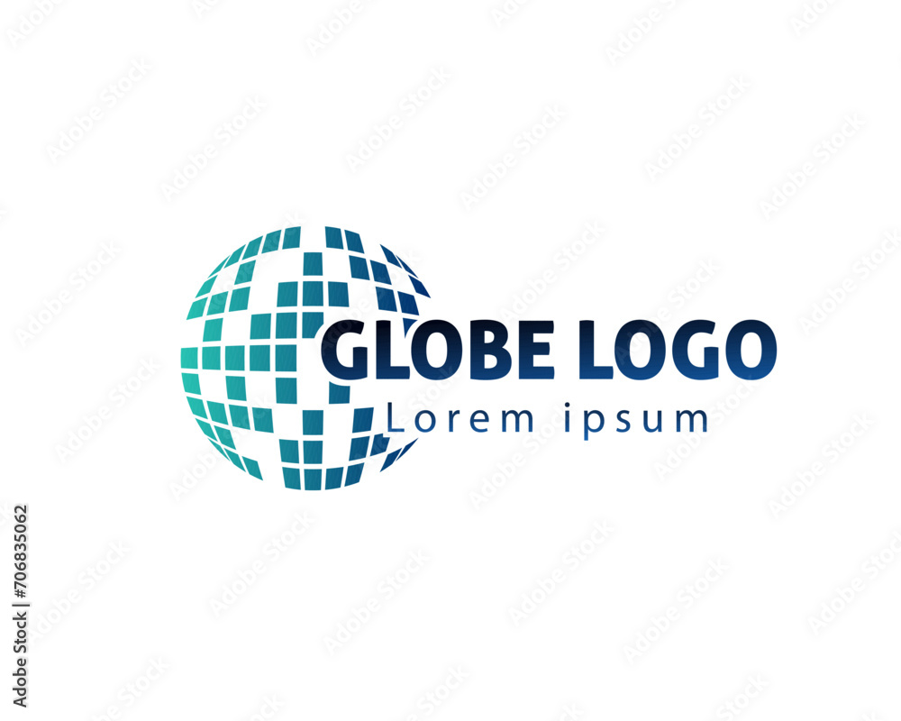 world earth globe tech data logo icon symbol design template ...
