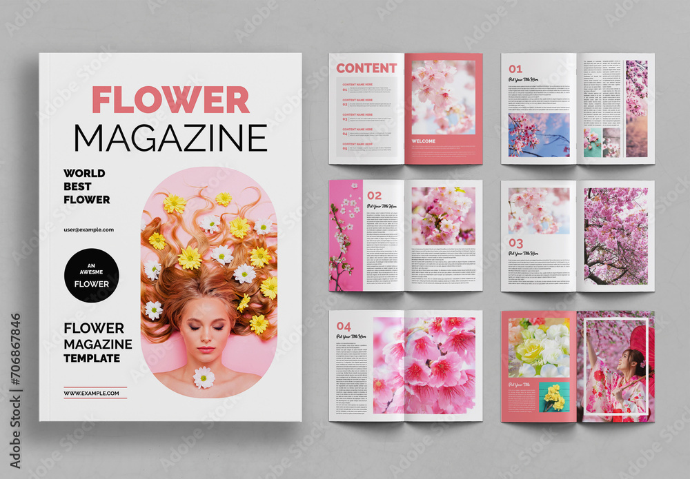 Flower Magazine Stock Template | Adobe Stock