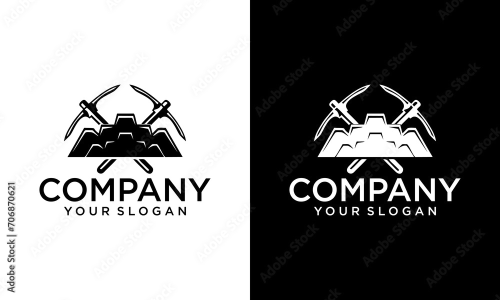 Mining worker miner labor pictogram Icon digging logo crypto design ...