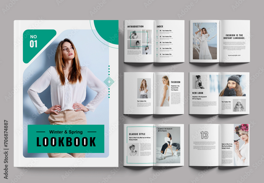 Lookbook Magazine Template Layout Stock Template | Adobe Stock