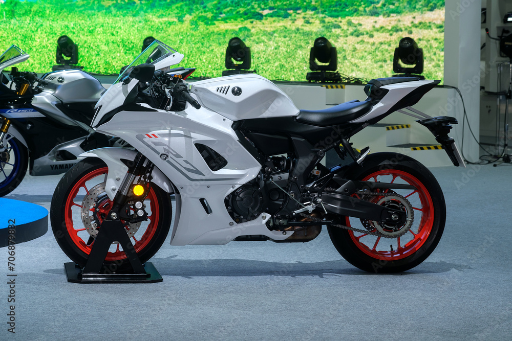Nonthaburi-Thailand 21 MAR 2023: YAMAHA YZF-R7 white colour version on ...