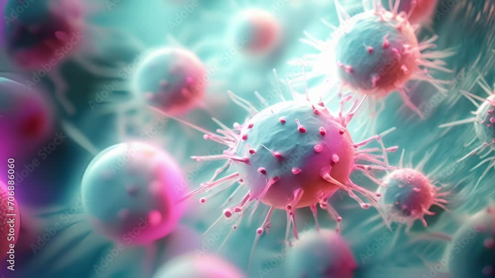 A striking of a group of genetically modified cells, taken under a ...