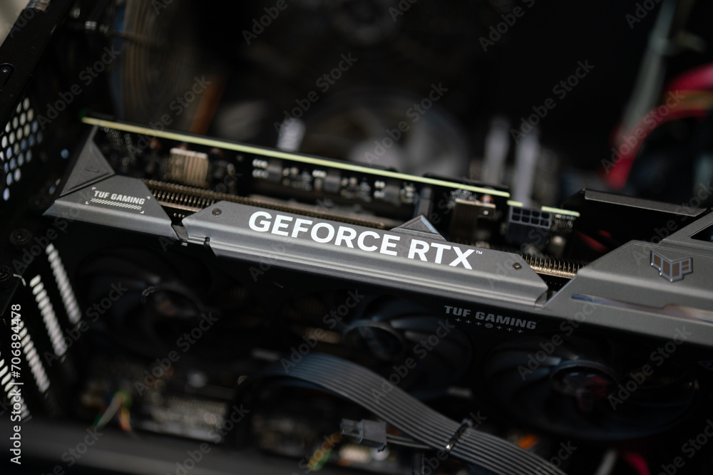 Thailand - 10 January 2024: Nvidia GEFORCE RTX 4070, the high-end ... Thailand - 10 January 2024: Nvidia GEFORCE RTX 4070, the high-end ...