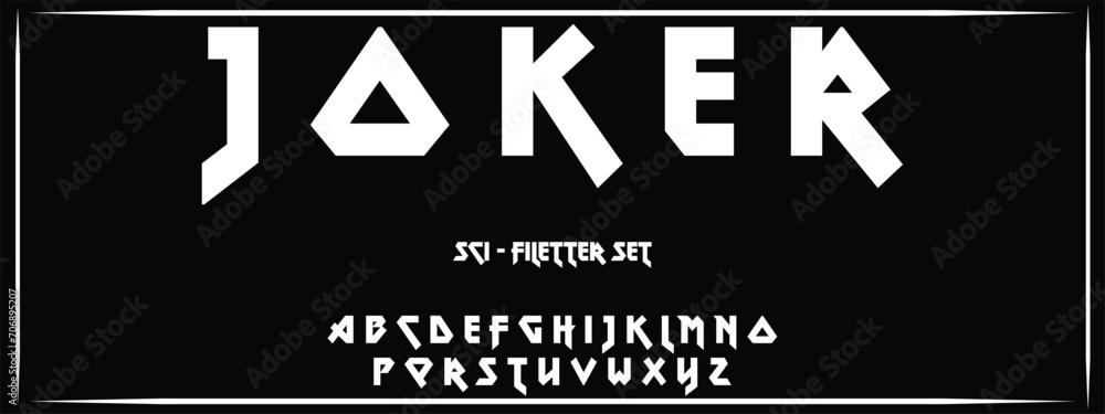 Vecteur Stock JOKER, Sports minimal tech font letter set. Luxury vector ...