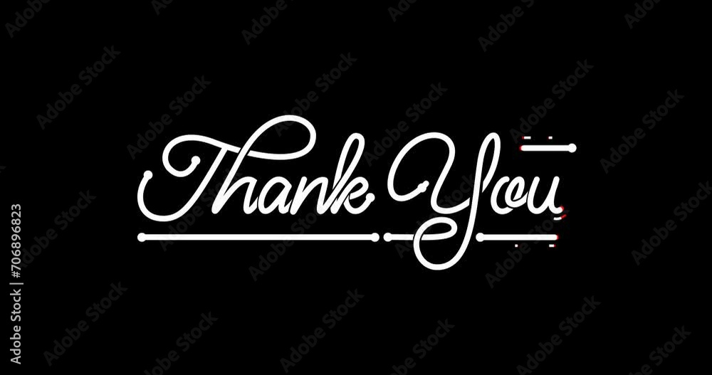 Animated Thank You. Handwriting inscription calligraphy animated with ...
