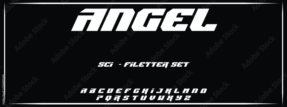 ANGEL, Sports minimal tech font letter set. Luxury vector typeface for ...