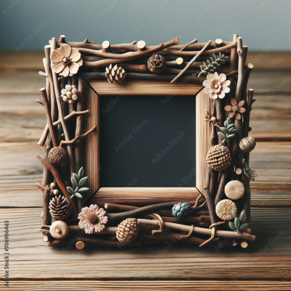 Charming Handcrafted Square Frame from Natural Branches, Ideal for ...