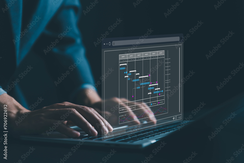 project planner in software. schedule plan management work update and ...