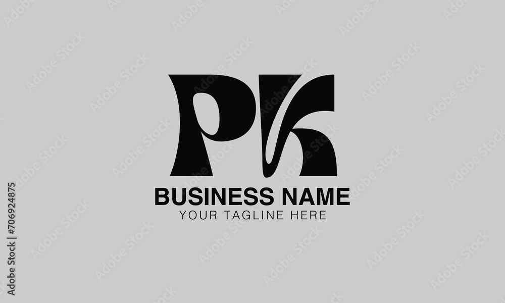 PK p pk initial logo | initial based abstract modern minimal creative ...