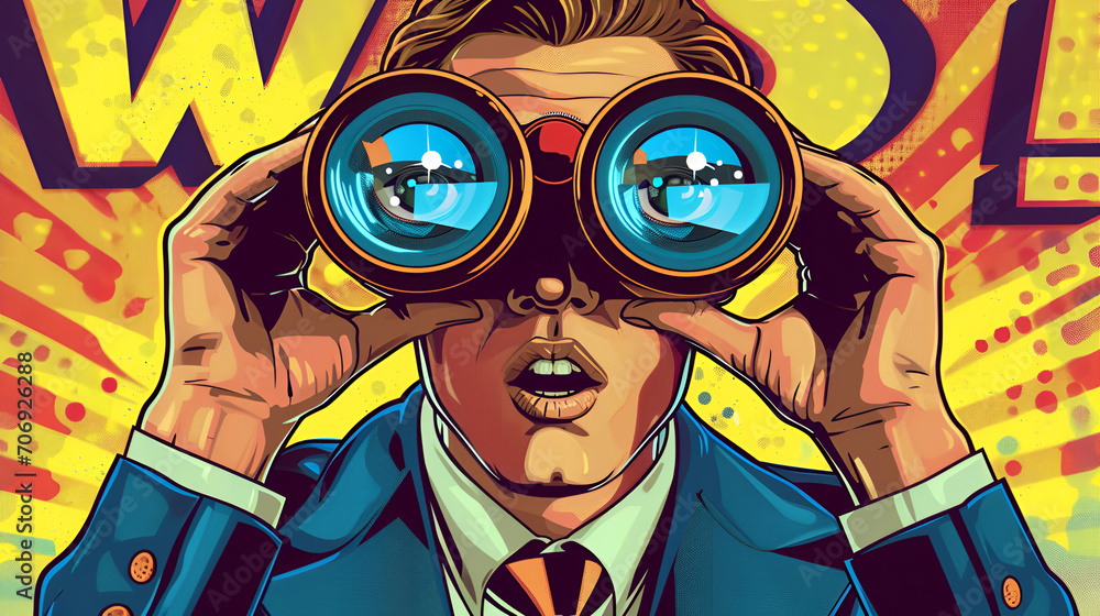 Man In Suit, Wow Concept, Wow pop art man. Young surprised man in suit ...