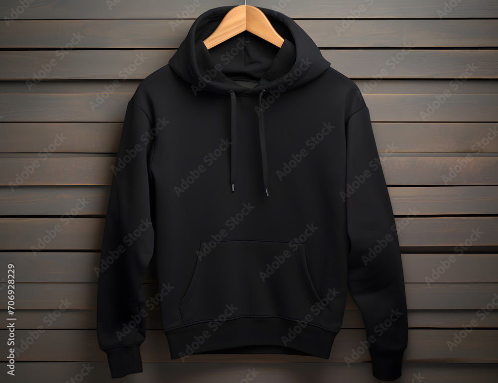 Blank black color jacket in front and back view, isolated on white ...