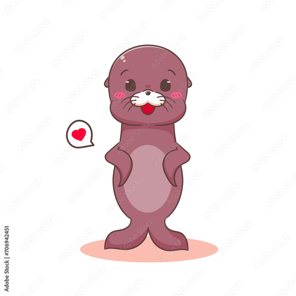 Cute Sea lion cartoon vector. Adorable animal character concept design ...