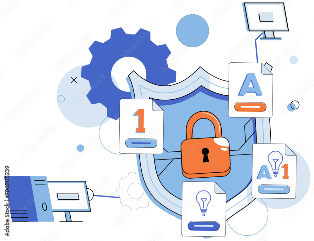 Cyber security vector illustration. The cyber security metaphor ...