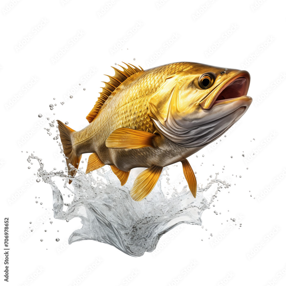 Dorado jumping out of the water, massrealism, sketchfab, photorealistic ...