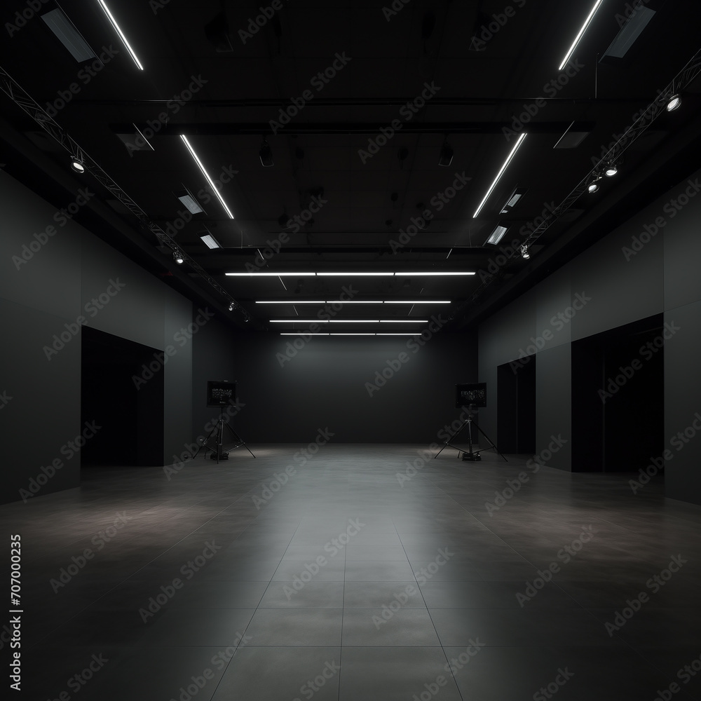 Empty hall exhibition centre.The backdrop for exhibition stands, booth ...